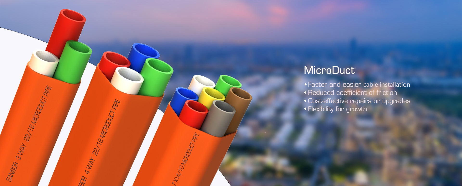 Sanbor. Infrastructure pipes, Fittings, Water Pipe Systems, Fiberoptic Cable Protection Pipes